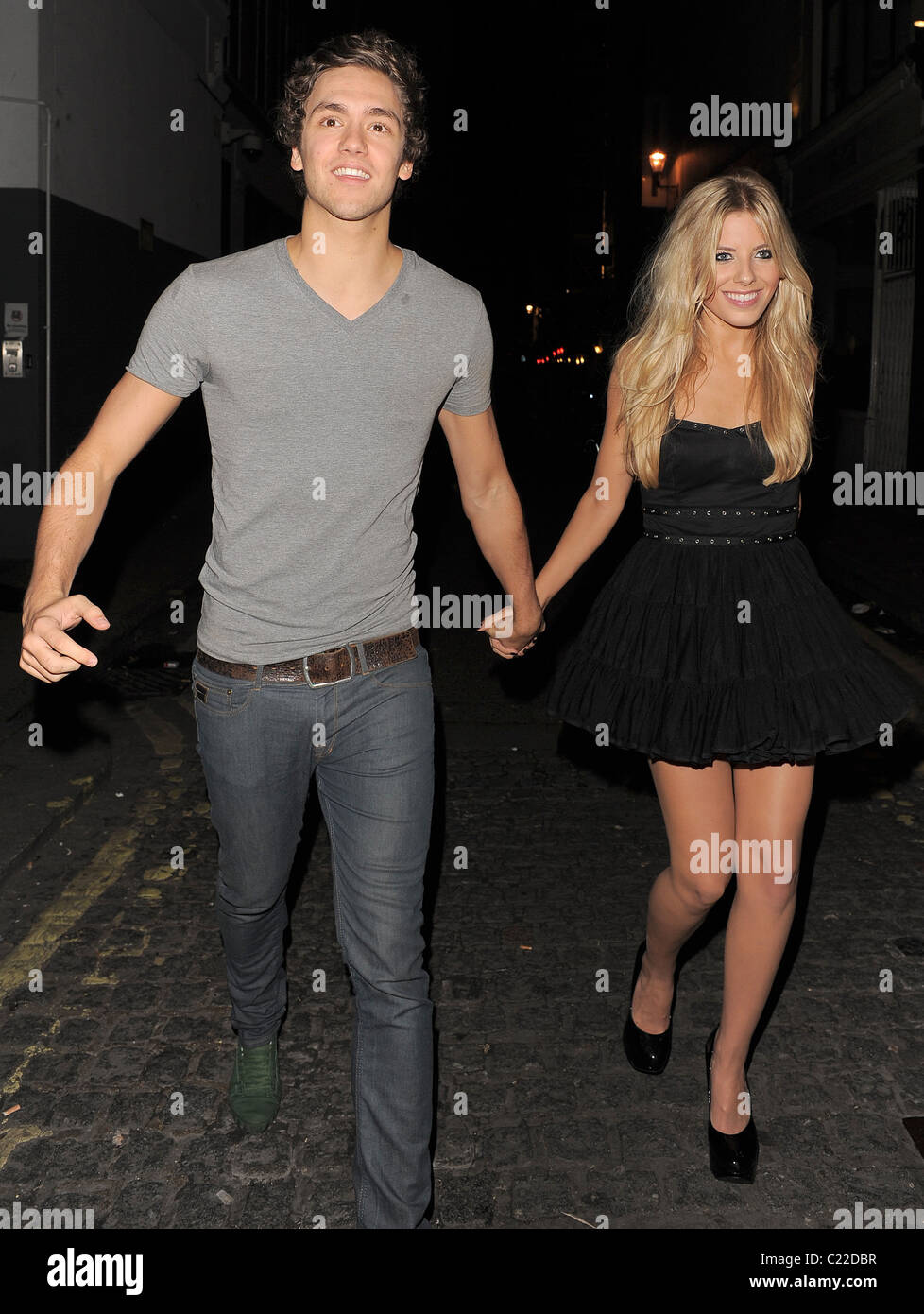 Mollie King and boyfriend Andy Brown leaving 24 club, having celebrated ...
