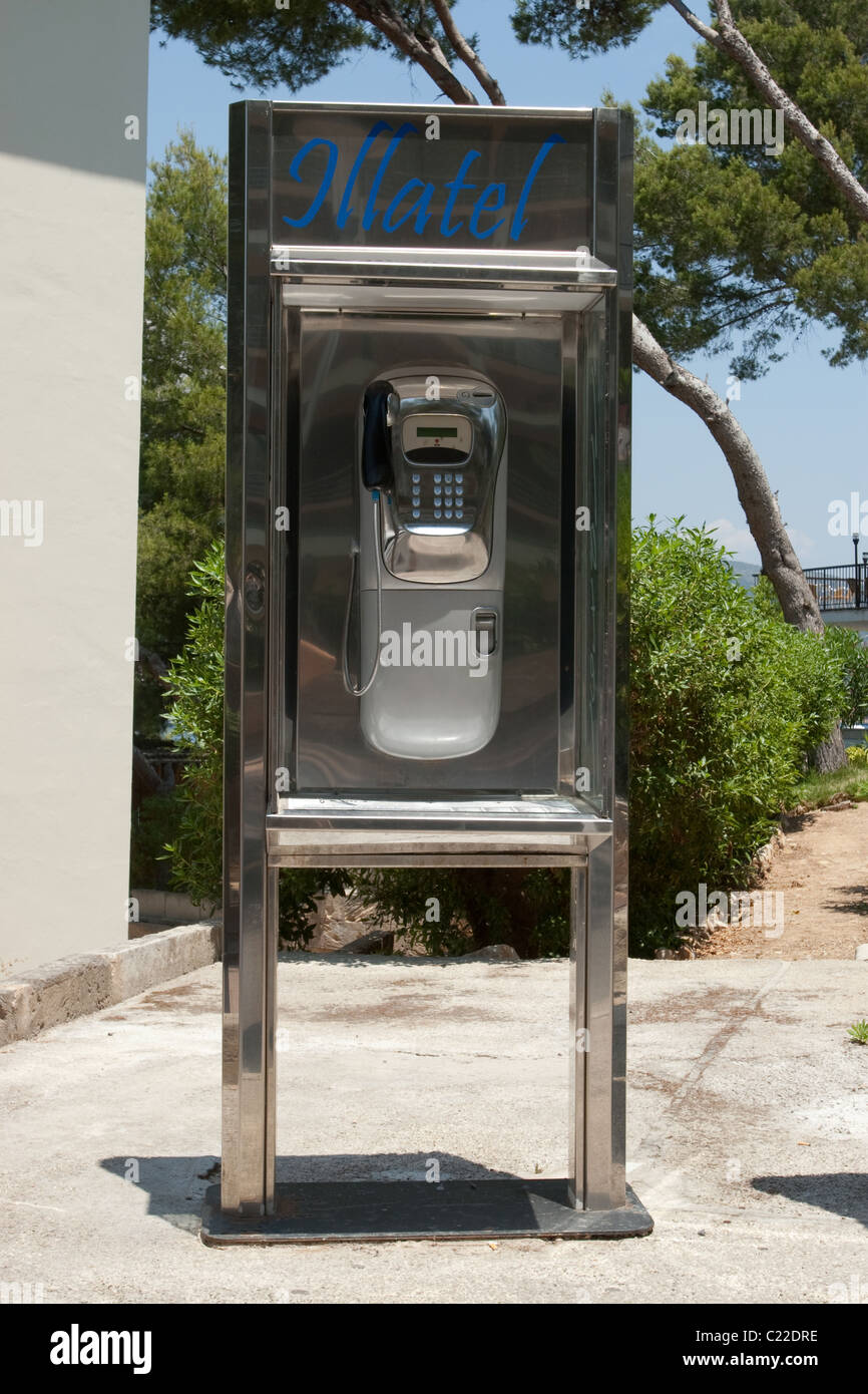 public telephone phone roadside Mallorca Majorca Balearic Spain Stock ...