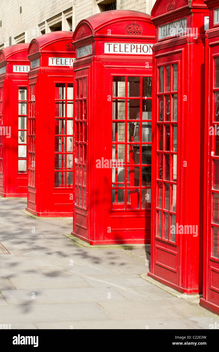 Red telephone boxes Stock Photo - Alamy