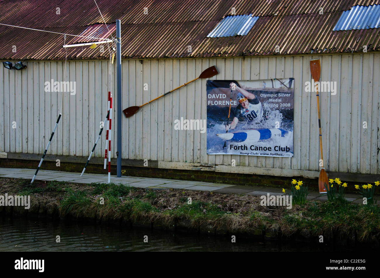 Rowing club building by the Union Canal near the centre of Edinburgh ...