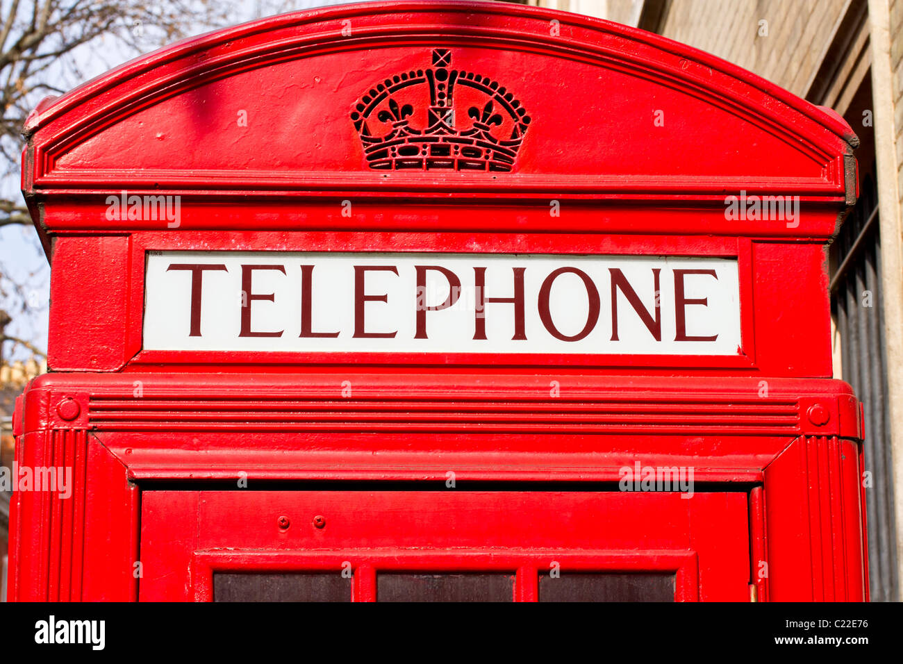 Detail of red telephone box Stock Photo - Alamy