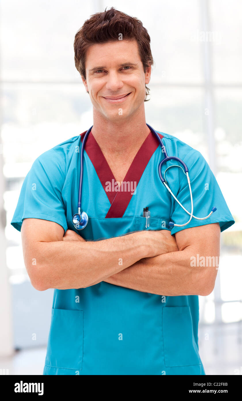 Young confident doctor looking at camera Stock Photo - Alamy