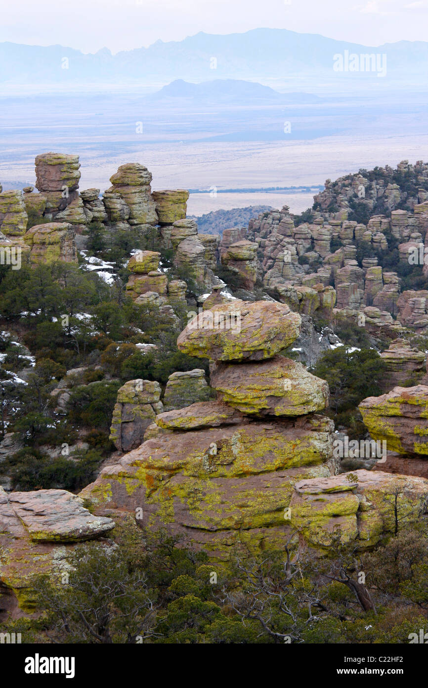 Volcanic rhyolite rock formations, Chiricahua National Monument ...