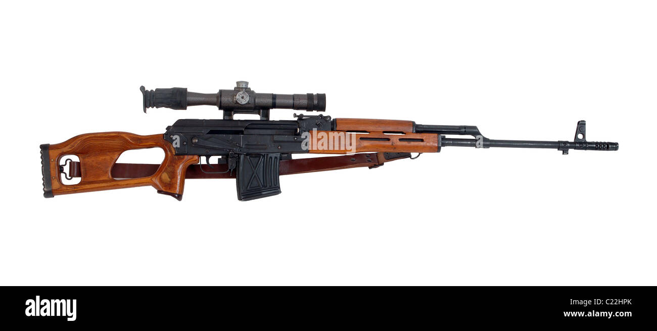 7.62mm sniper rifle with telescopic sight Stock Photo - Alamy