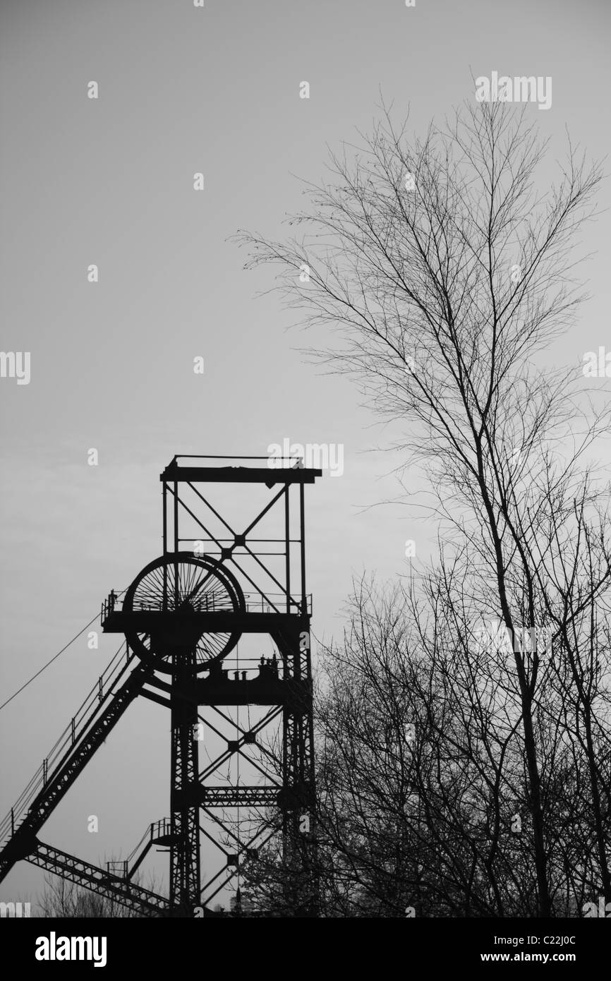 Coal Mine Colliery Pit Head In Silhouette Stock Photo - Alamy