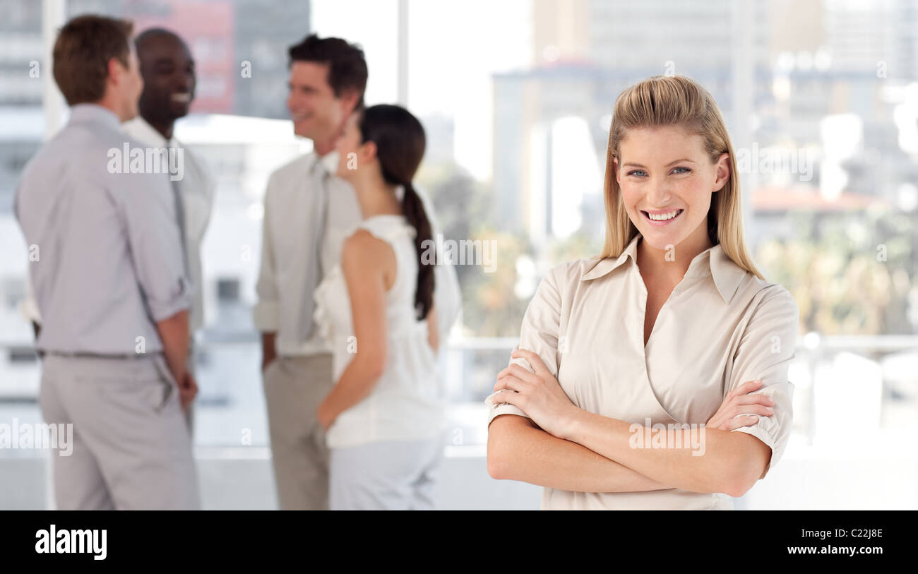 People talking together at work Stock Photo - Alamy