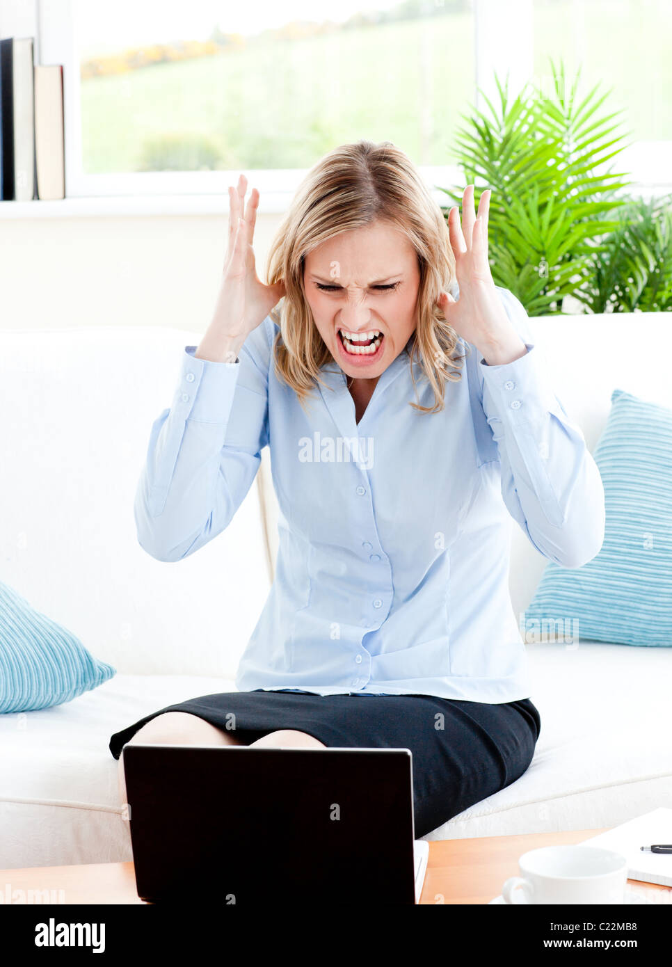 Frustrated woman getting angry work hi-res stock photography and images ...