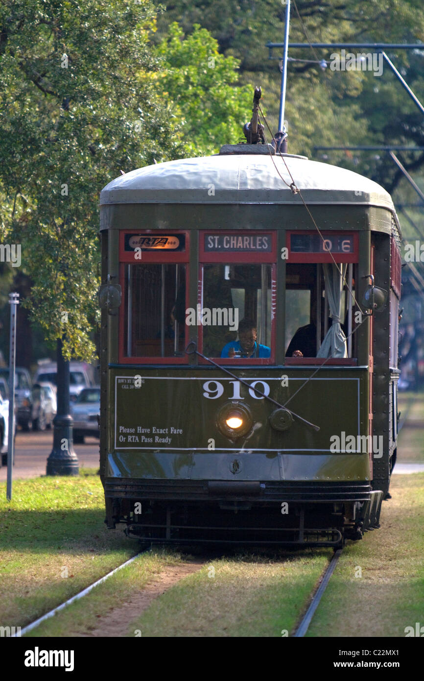 St. Charles Streetcar Line in the Garden District of New Orleans ...