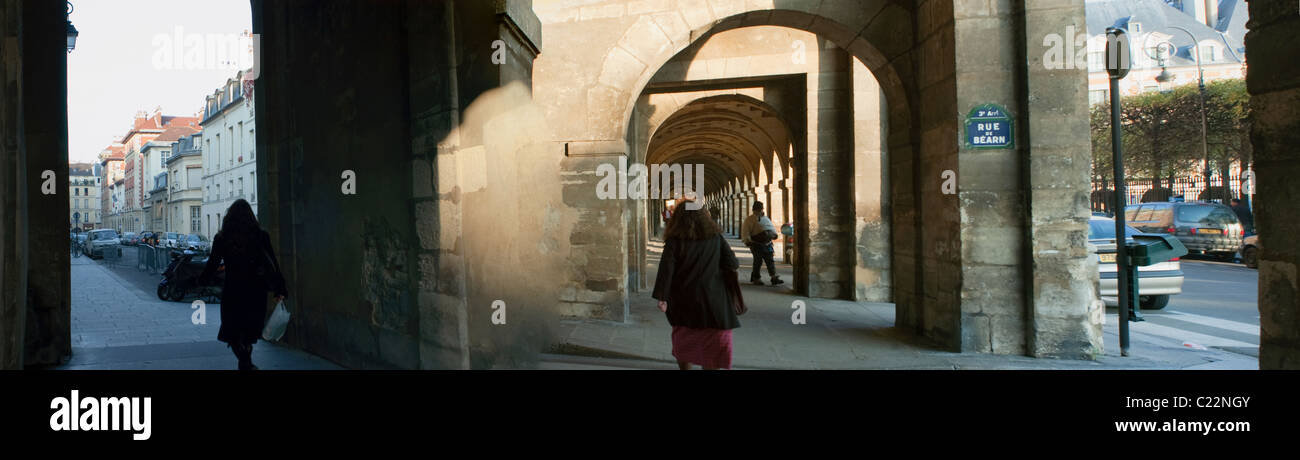 Paris, France, Street Scene, "Place des Vosges" Arcades, in Autumn ...