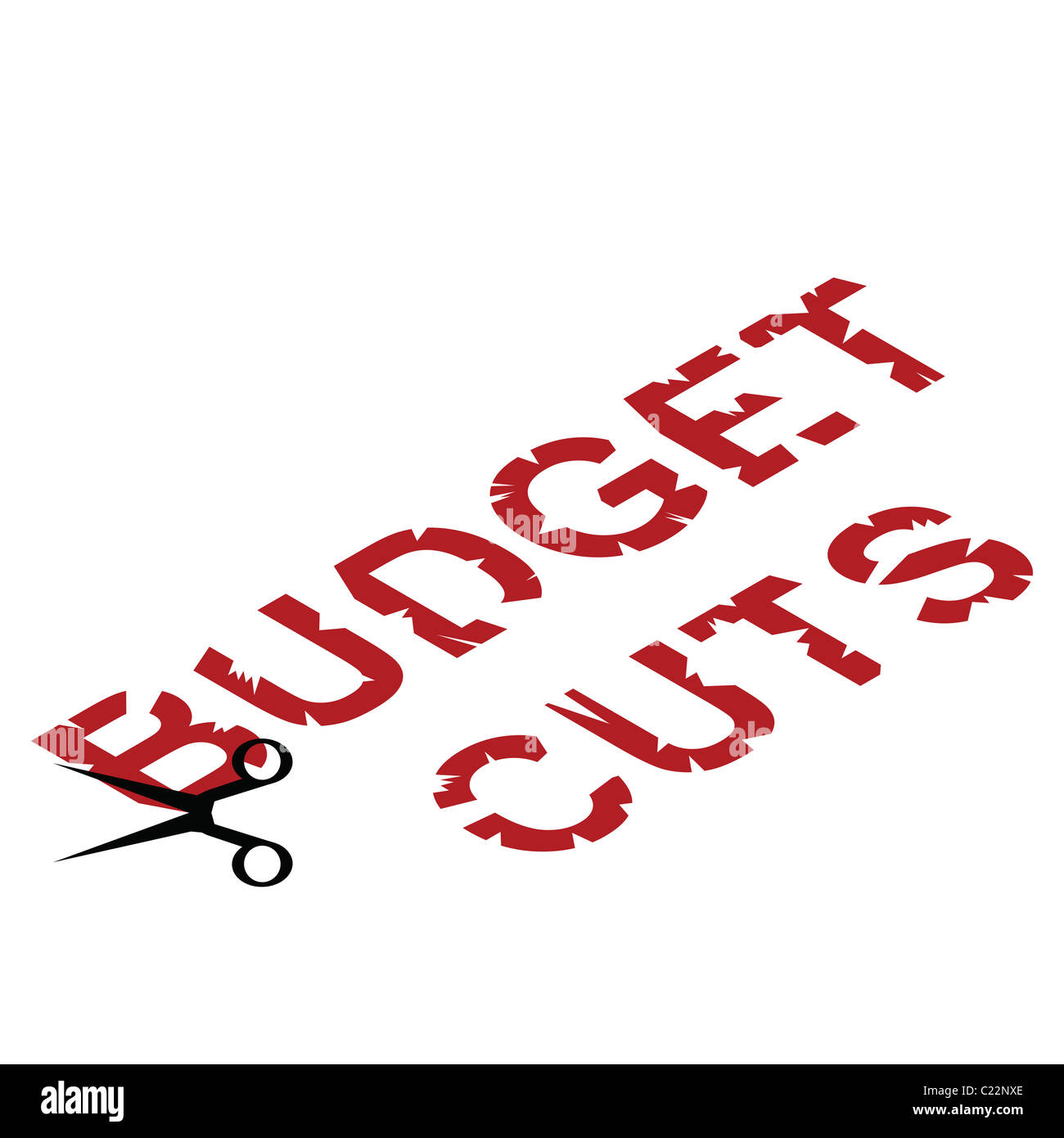 Conceptual representation of financial cuts by Governments Stock Photo ...