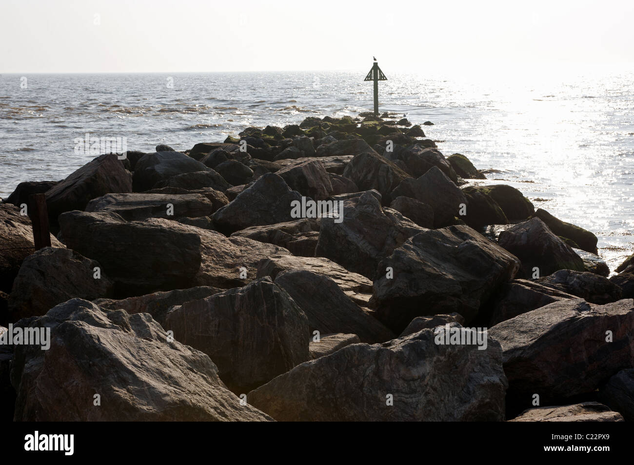 Rock armor groyne protecting the Essex coastline, UK Stock Photo - Alamy