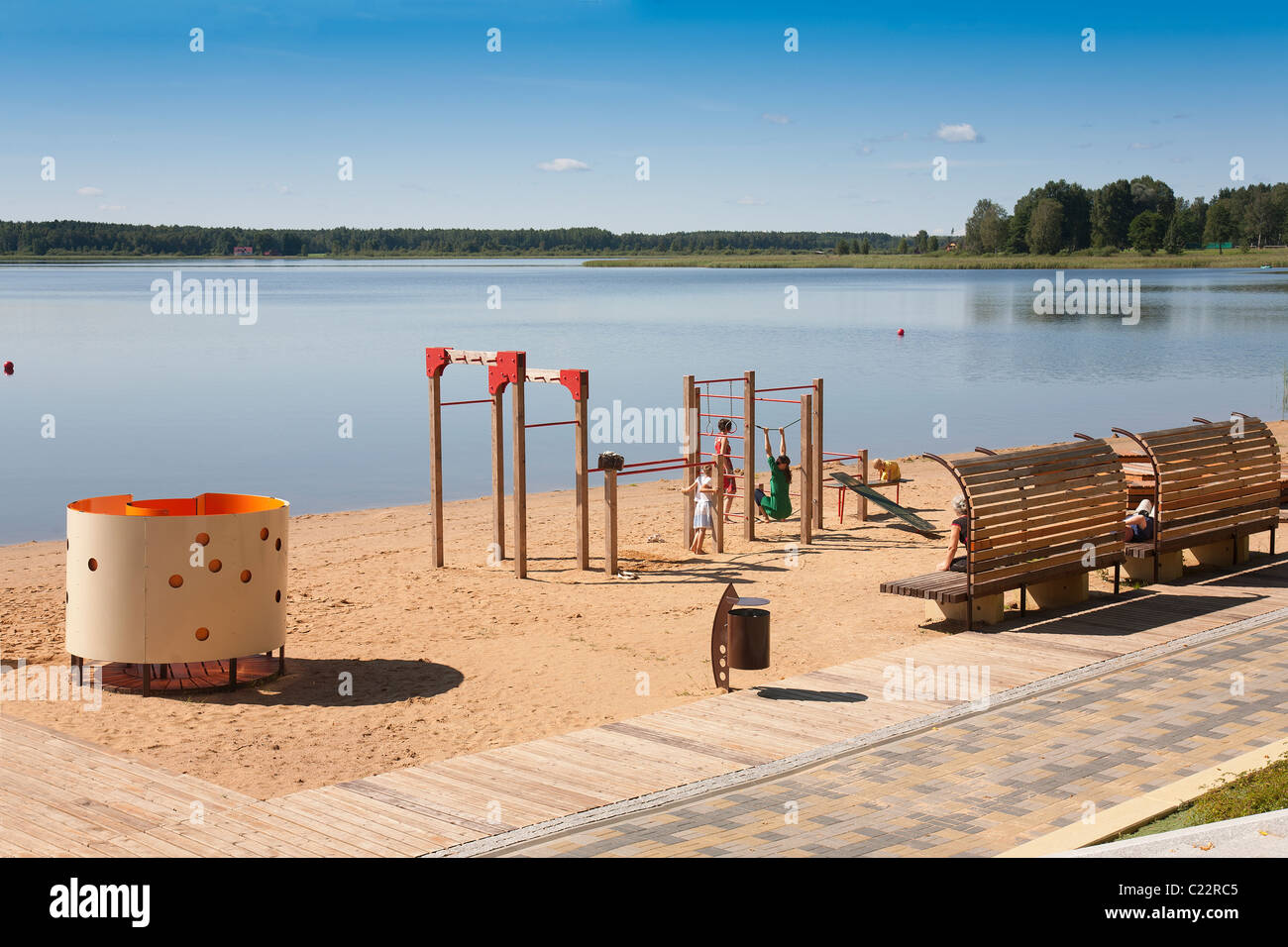 Beach Promenade by Lake Tamula in Võru, Estonia Stock Photo - Alamy