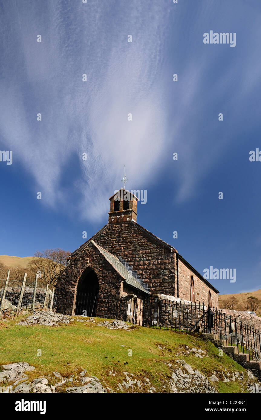 St James church in Buttermere in the English Lake District on a clear ...