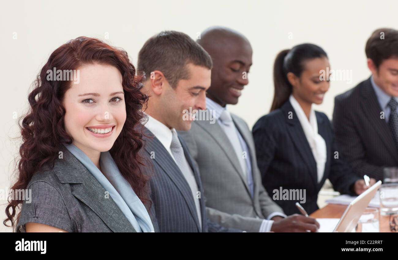 United business team having a meeting Stock Photo - Alamy