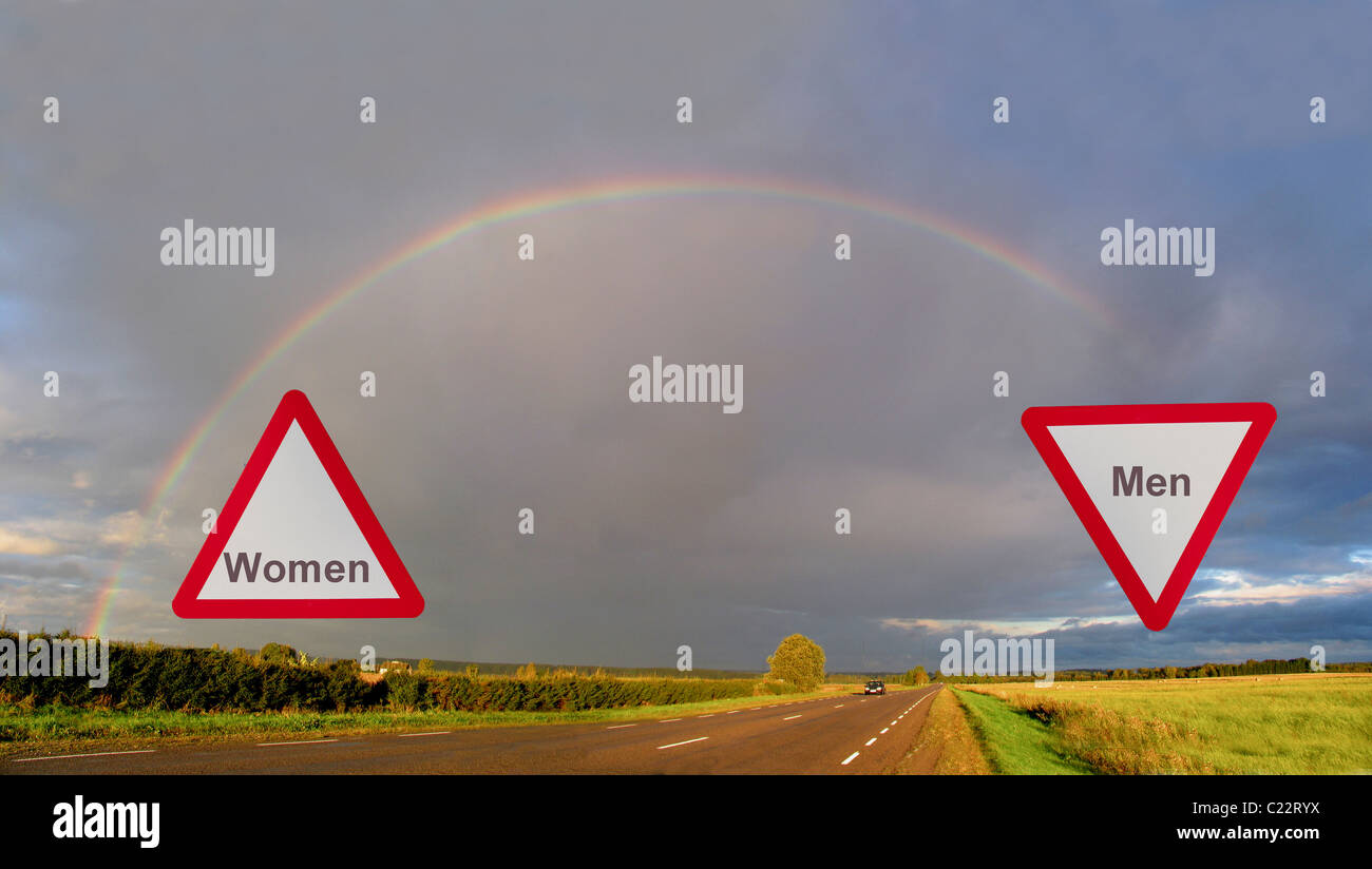 Digitally Altered Unusual Traffic Signs Toilet Symbols Stock Photo - Alamy