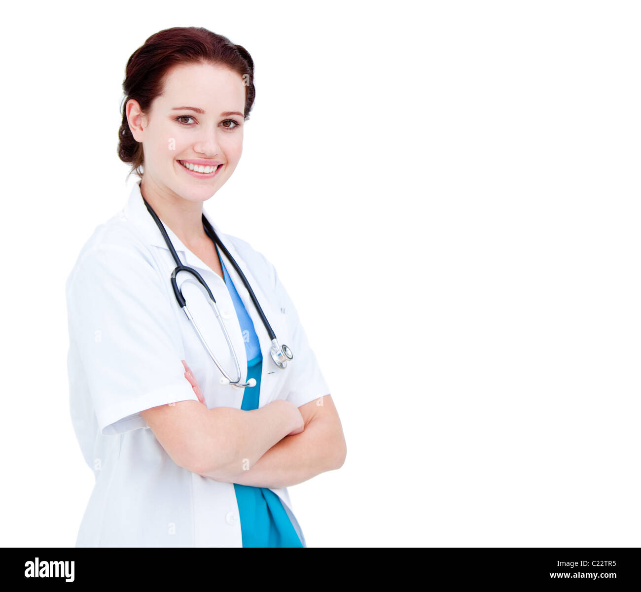 Attractive female doctor looking at the camera Stock Photo - Alamy