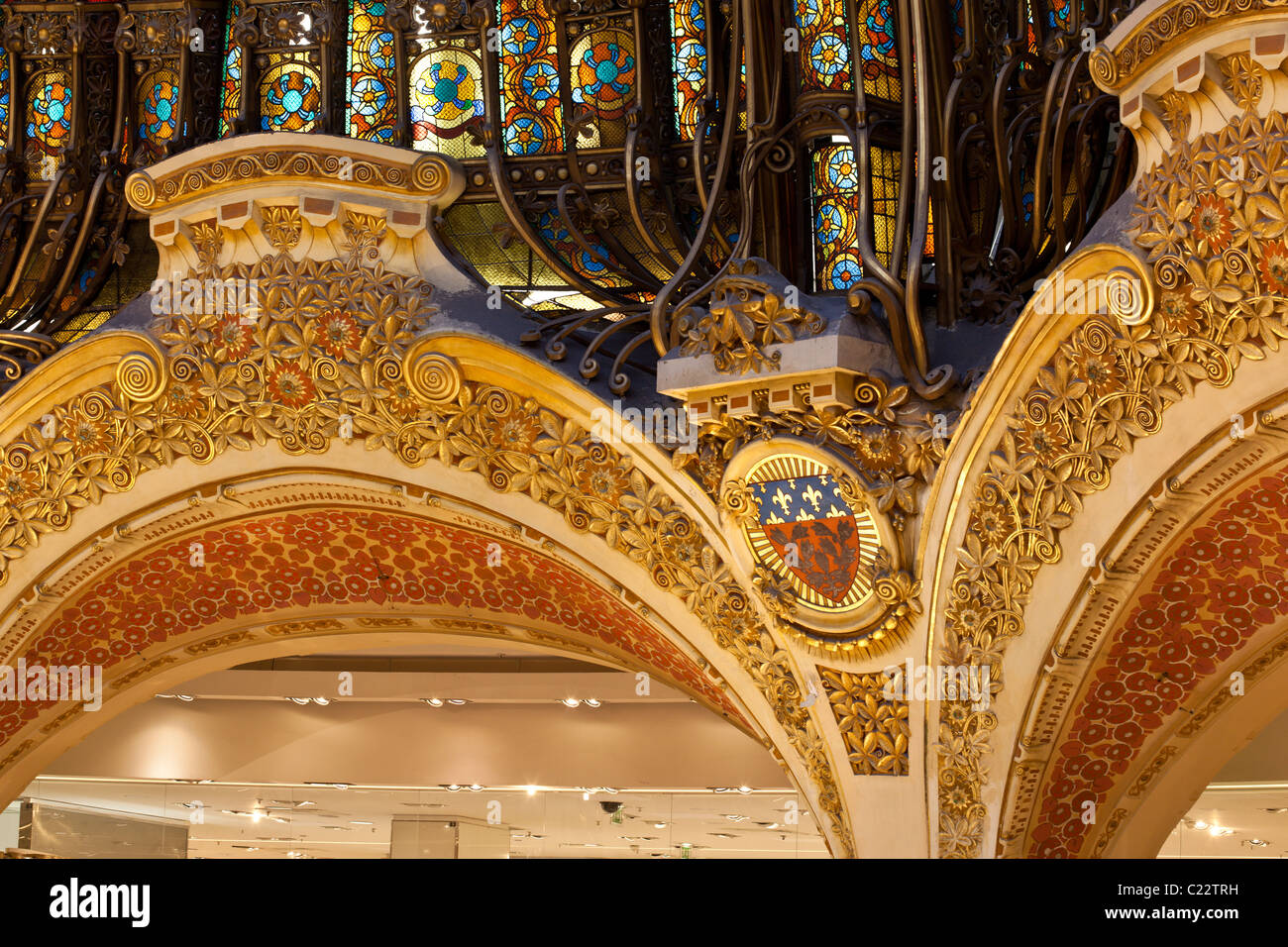 Detail of the dome at Galeries Lafayette, Paris, France Stock Photo - Alamy