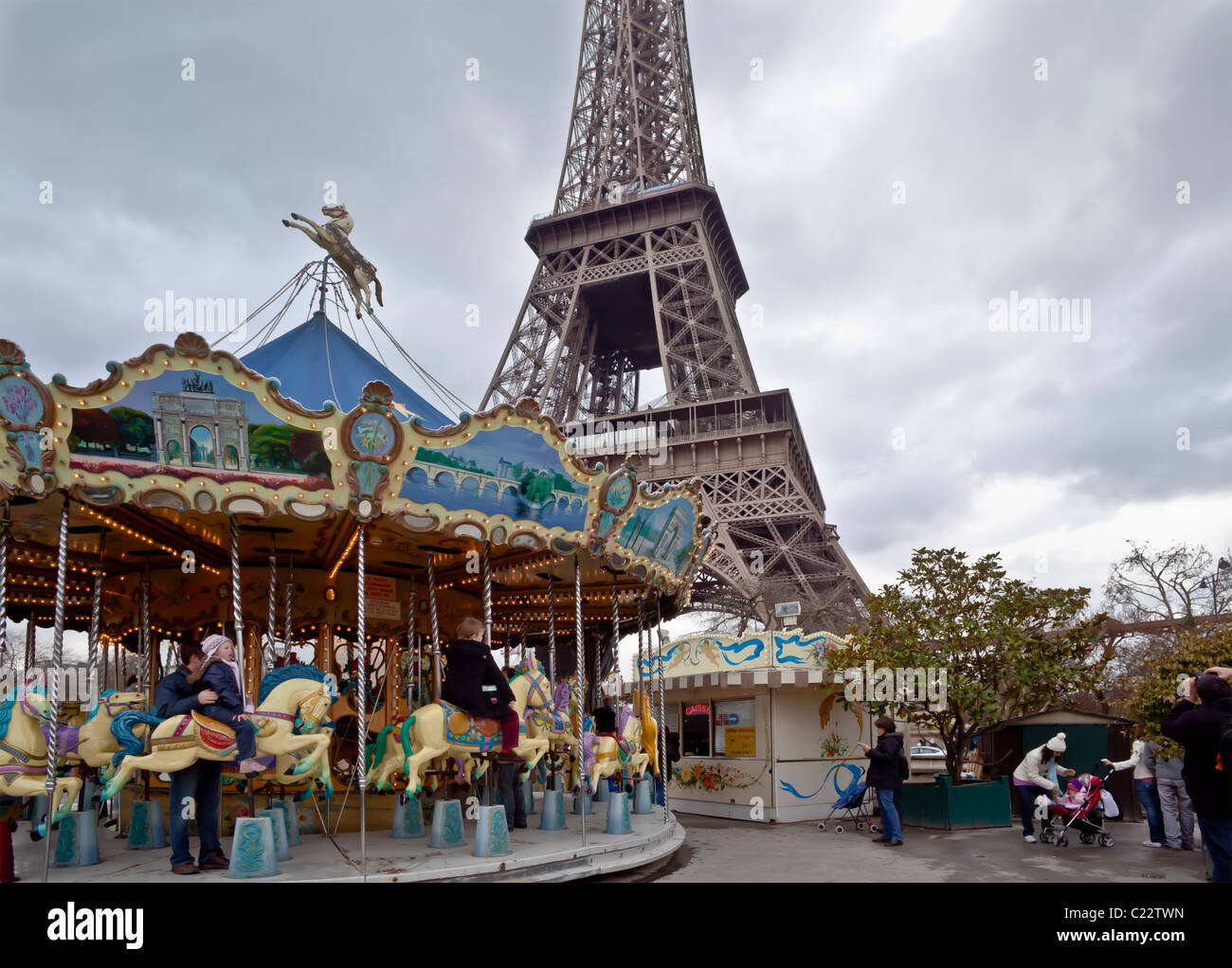 The carousel and Eiffel Tower; Paris, France, Europe. Charles Lupica ...
