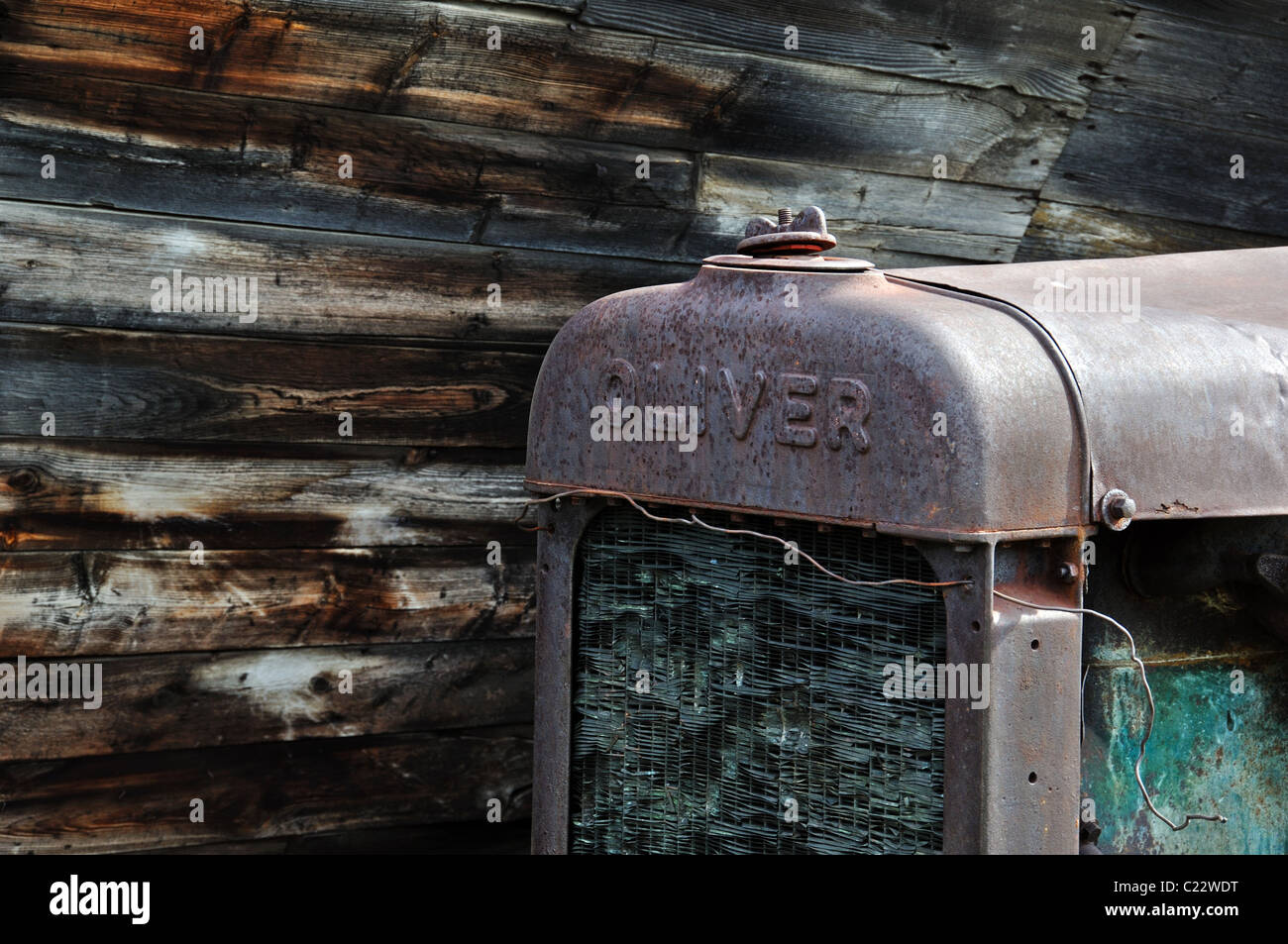 The front of an old rusted Oliver Tractor Stock Photo - Alamy