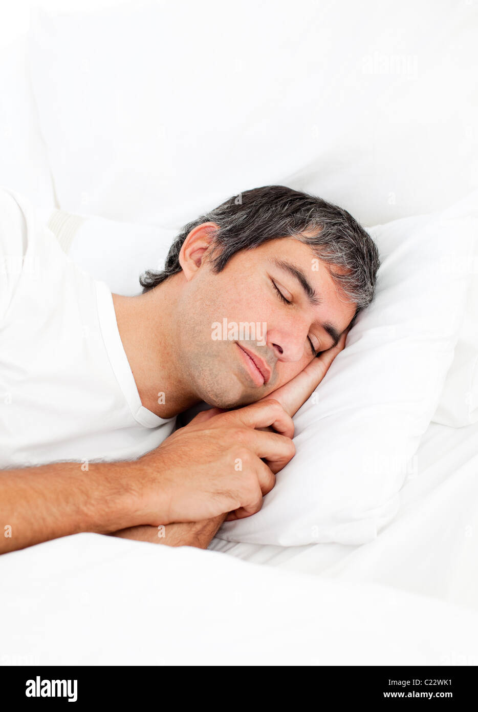 Portrait of an attractive man sleeping Stock Photo - Alamy