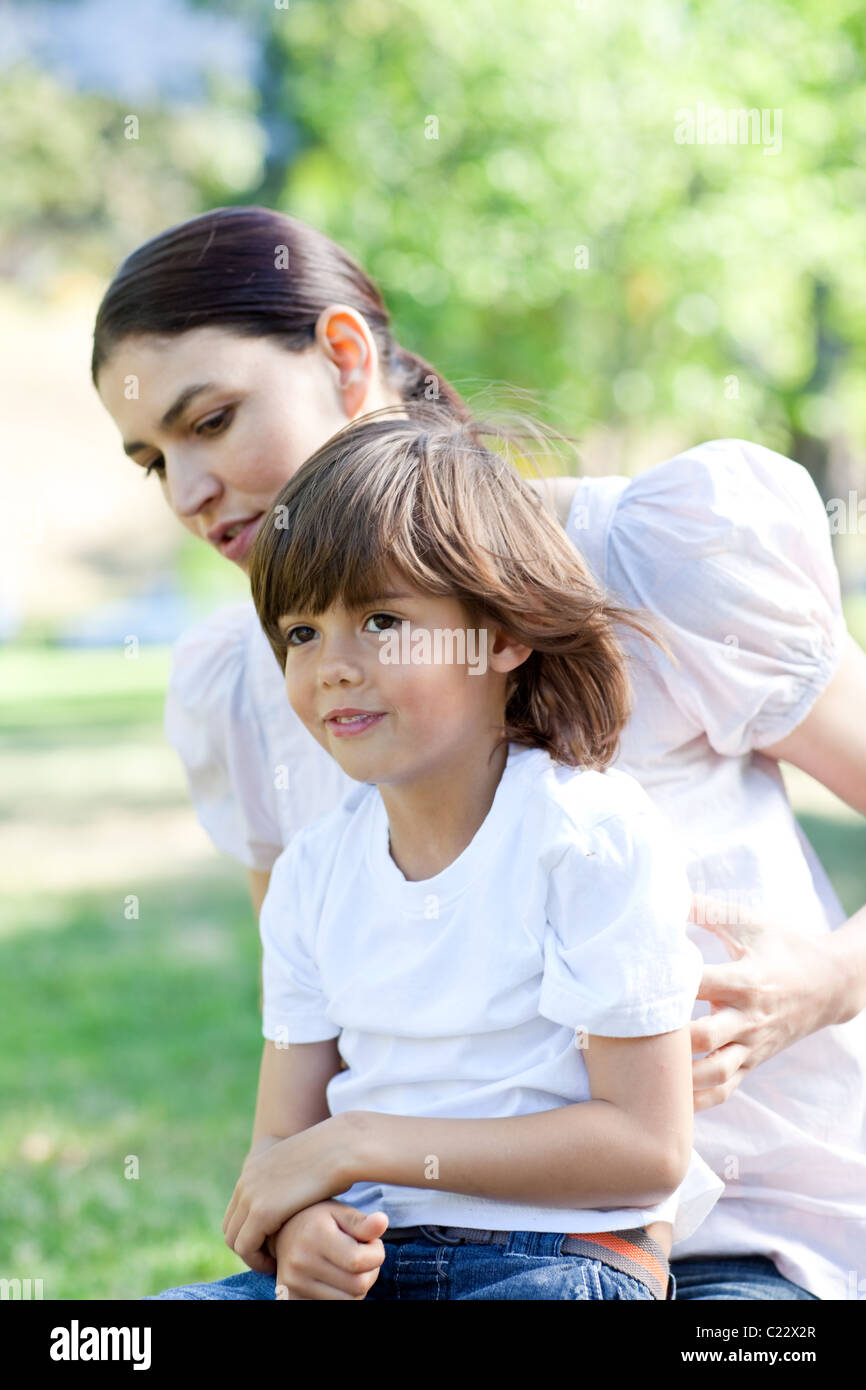 Mother and her son having fun Stock Photo - Alamy