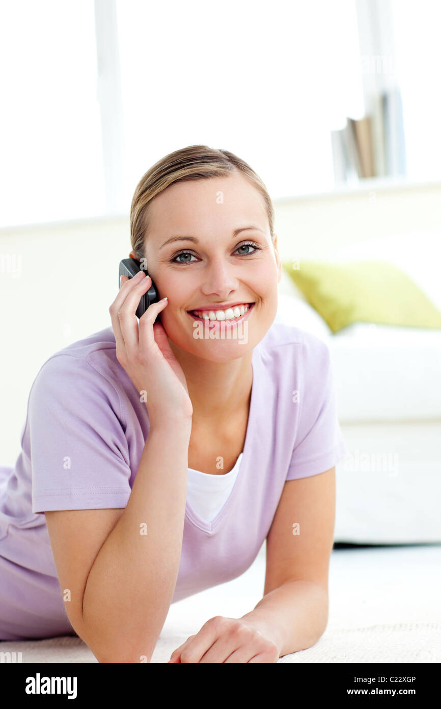 Woman female laying down floor 20s hi-res stock photography and images ...