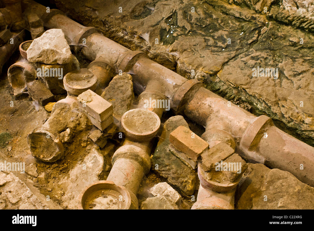 An old sewer unearthed at Cadman's cottage at Circular Quay Stock Photo ...