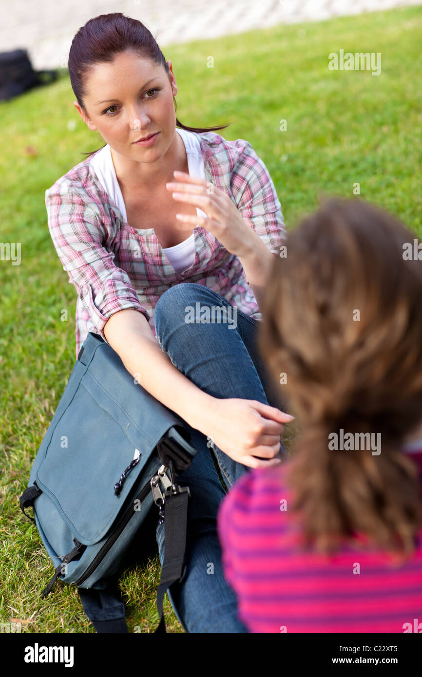 Two friends talking thoughtful hi-res stock photography and images - Alamy