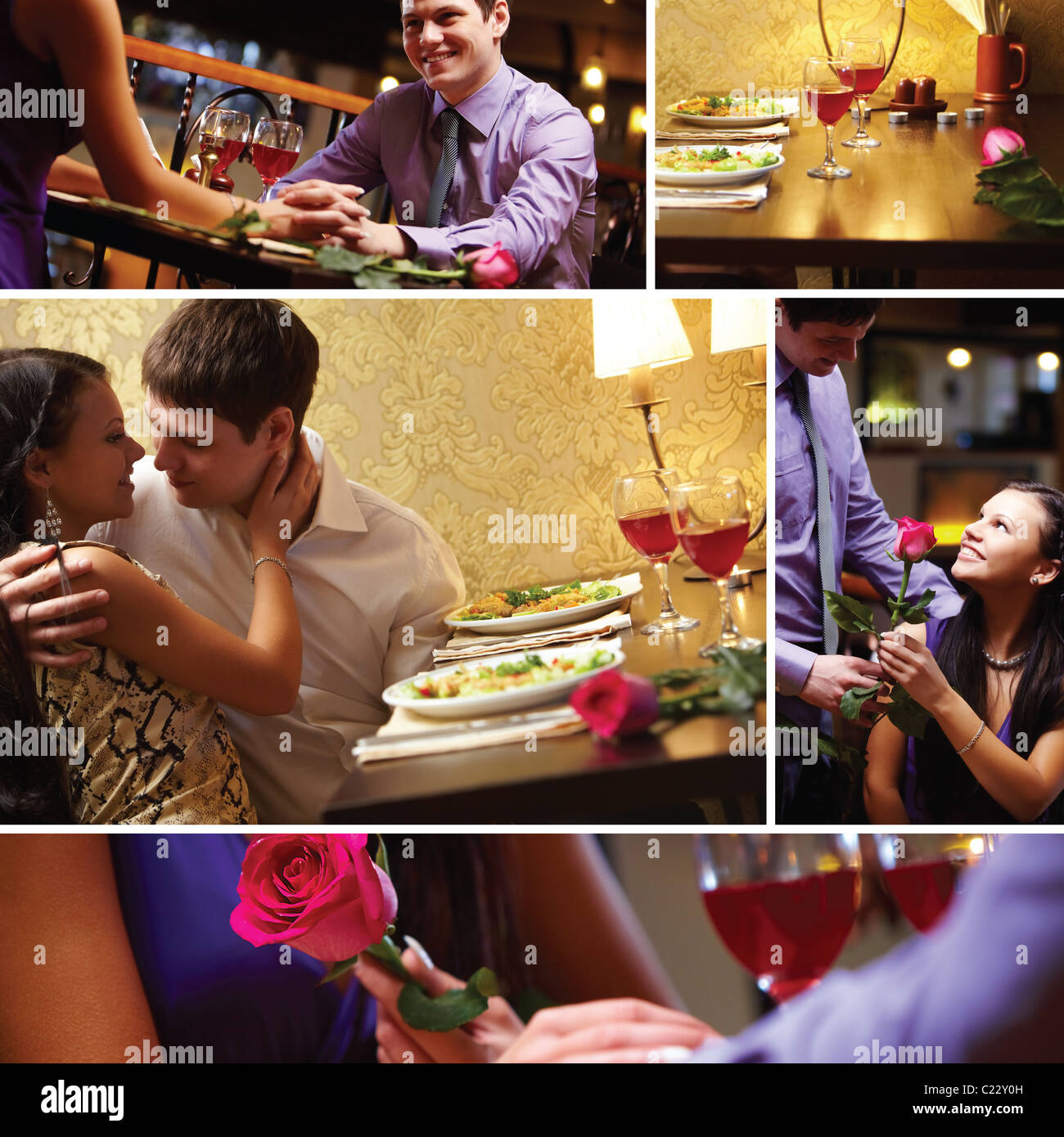 Collage of loving couple at Valentine’s Day Stock Photo - Alamy