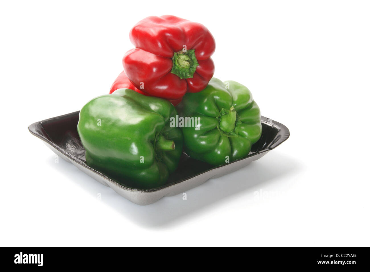 Capsicums on Tray Stock Photo - Alamy