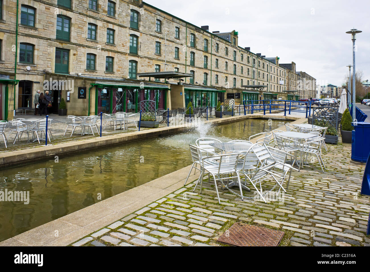 Commercial Quay in Leith with restaurants, shops and cafes along the ...