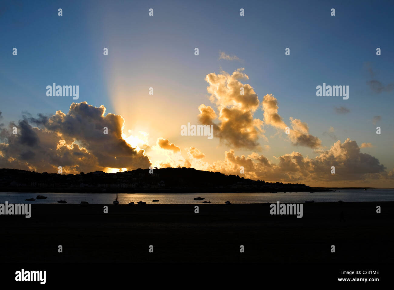Sunset over Appledore, North Devon, England Stock Photo - Alamy