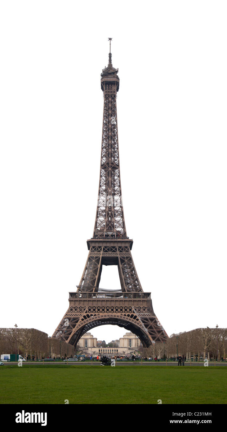 Paris Eiffel Tower Paris France cut out isolated on white background ...