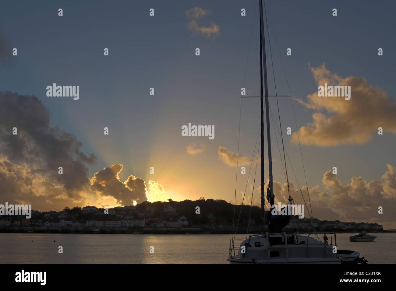 Sunset over Appledore, North Devon, England Stock Photo - Alamy