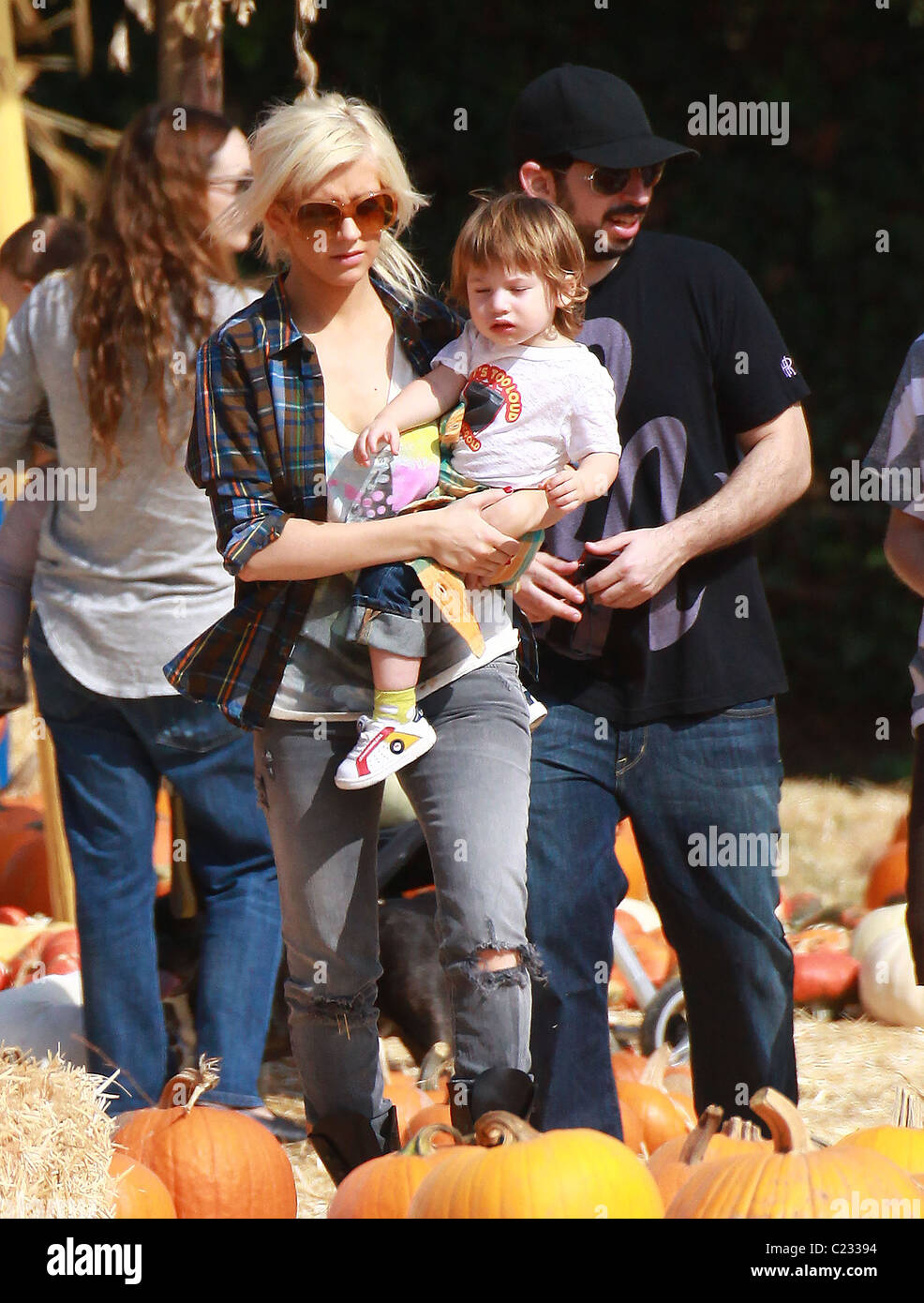 Christina Aguilera and husband Jordan Bratman with their 21 month old son son Max, visits Mr ...