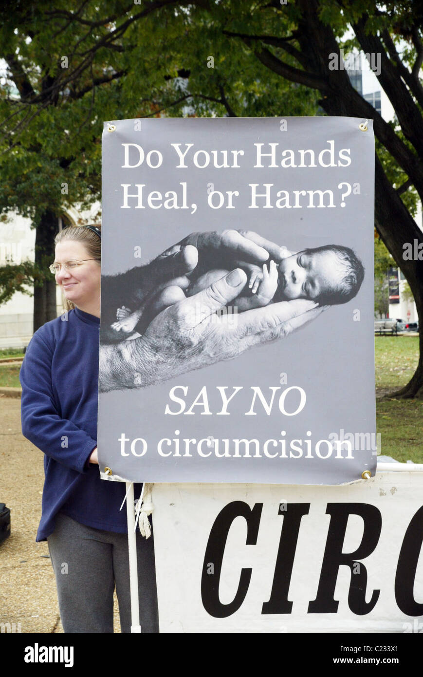 Activists protest against circumcision outside the Washington ...