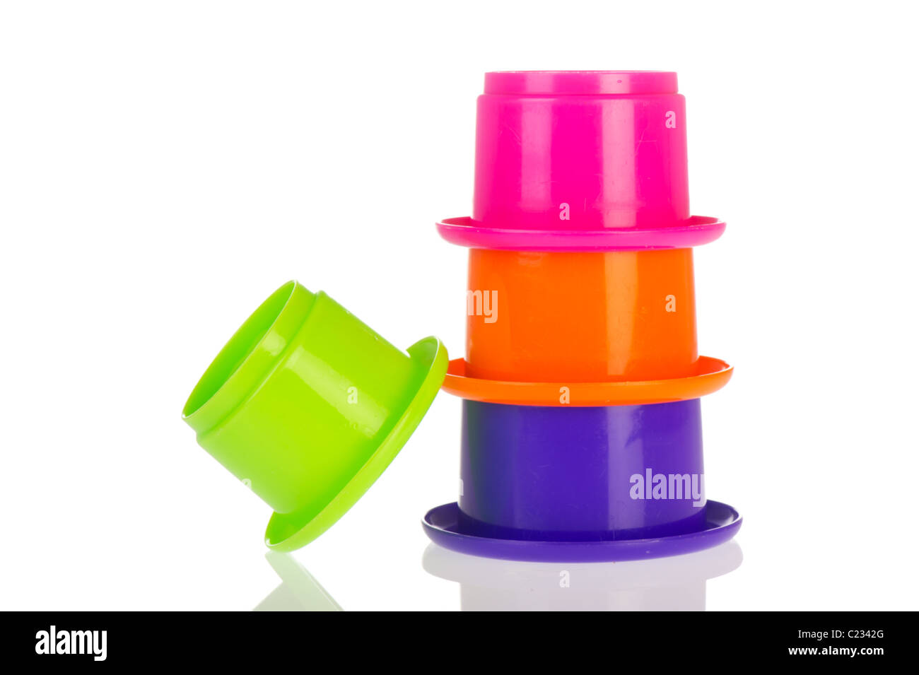 Colorful plastic toys isolated on white background Stock Photo - Alamy