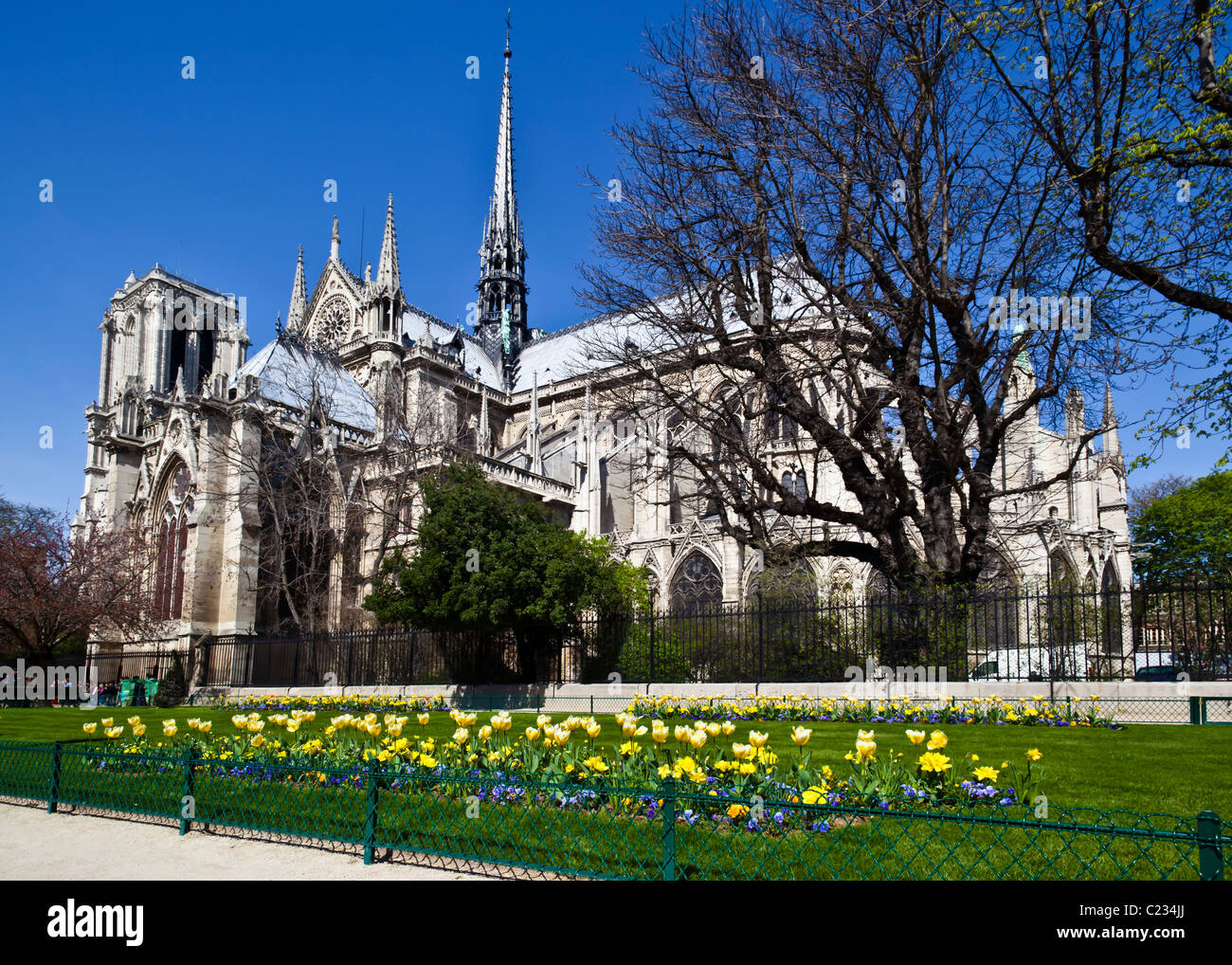 Notre dame cathedral paris flowers hi-res stock photography and images ...