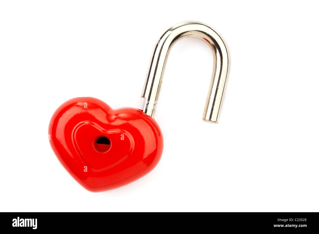 Photo of heart-shaped lock isolated on white background Stock Photo - Alamy