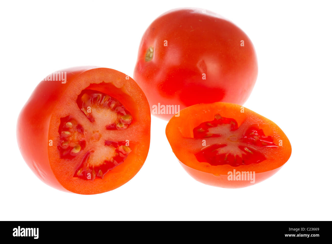 cut fresh tomato isolated on whote background Stock Photo - Alamy