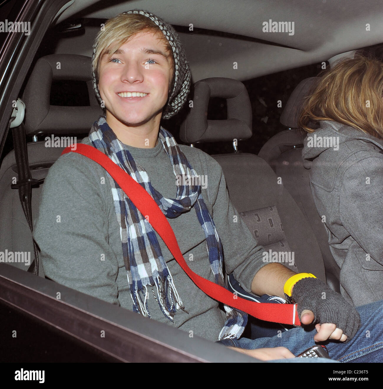 X Factor finalist Lloyd Daniels arriving back at The X Factor House ...