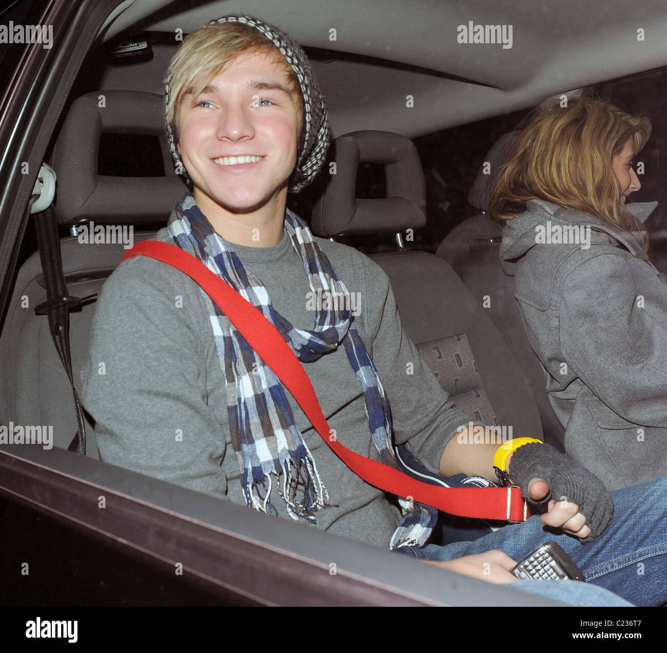 X Factor finalist Lloyd Daniels arriving back at The X Factor House ...