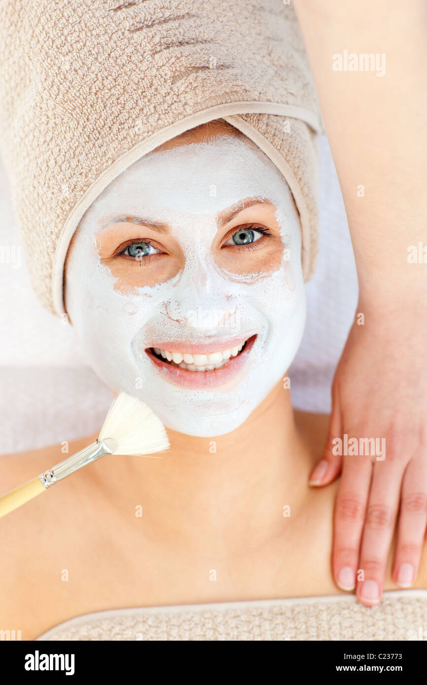 Simper female having a massage Stock Photo - Alamy