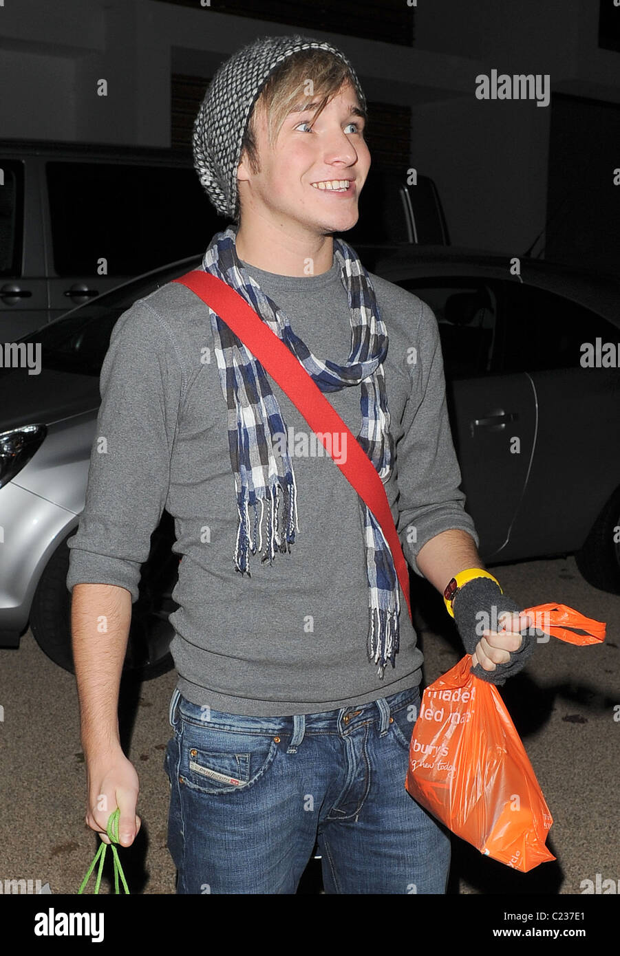 X Factor finalist Lloyd Daniels arriving back at The X Factor House ...