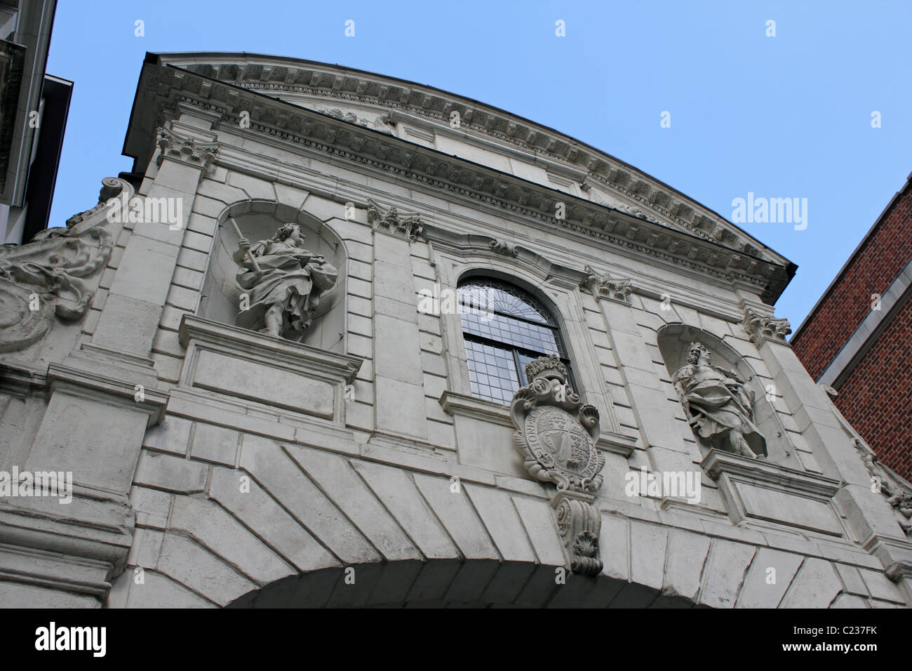 Temple Bar, entrance to Paternoster Square, City of London, England, UK ...