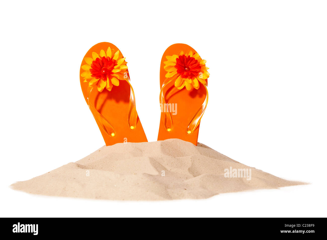 Vacation beach flip flops Cut Out Stock Images & Pictures - Alamy