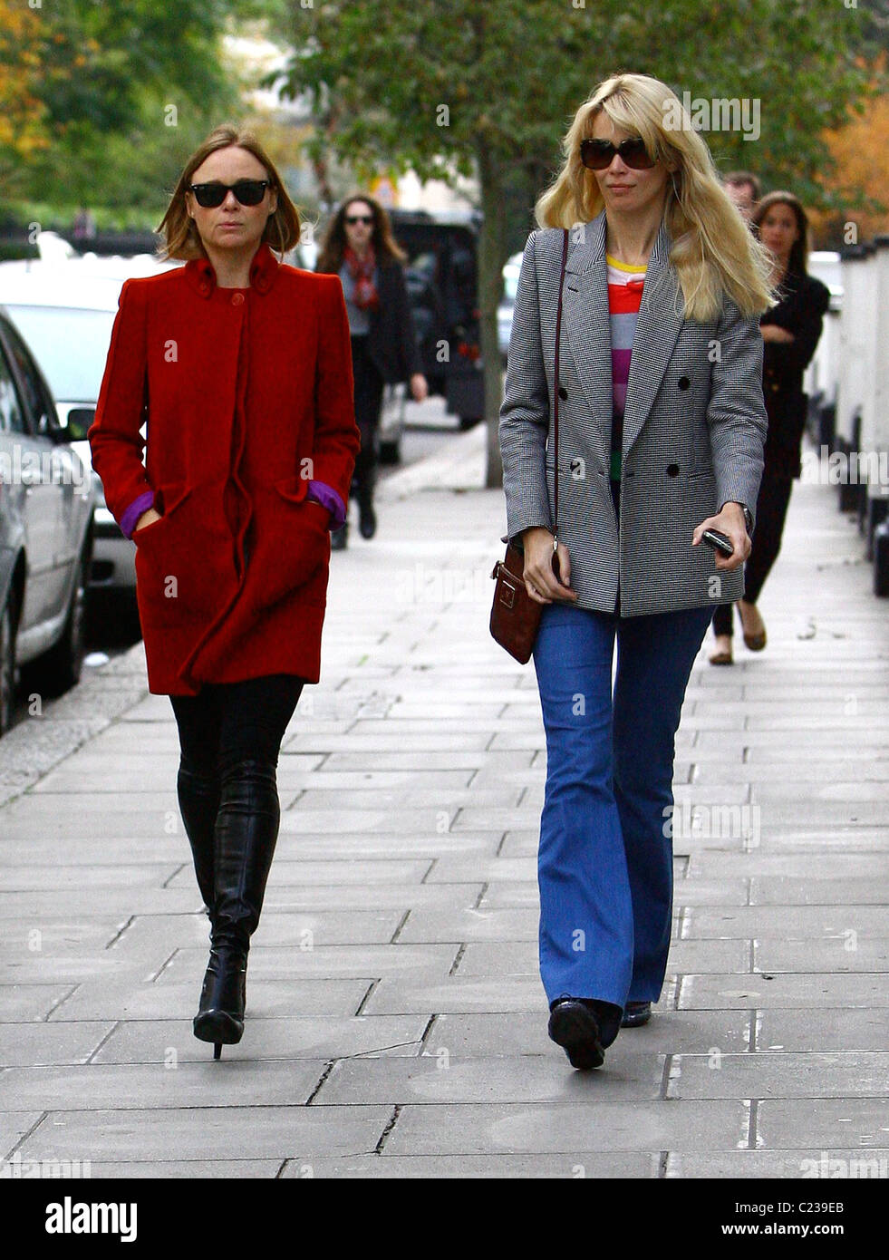Designer Stella McCartney and model Claudia Schiffer make their way ...