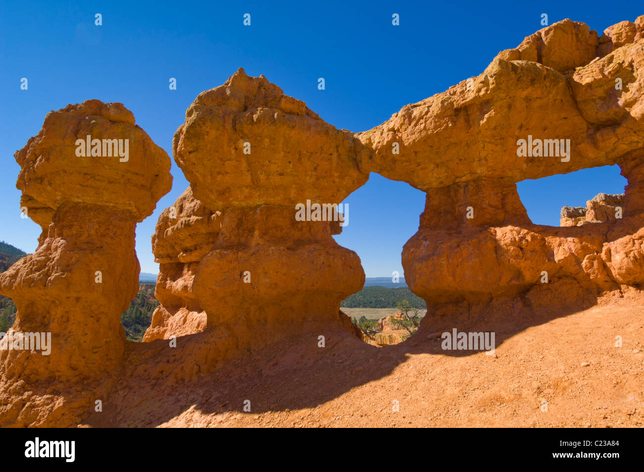 Natural window in the rock caused by erosion Pink Ledges trail Red ...
