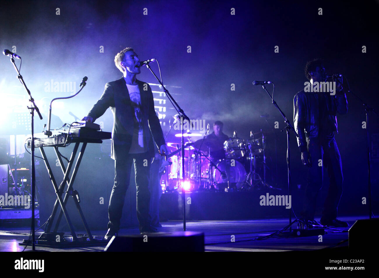 Robert Del Naja, aka 3D, of Massive Attack performing at the Olympiyski ...