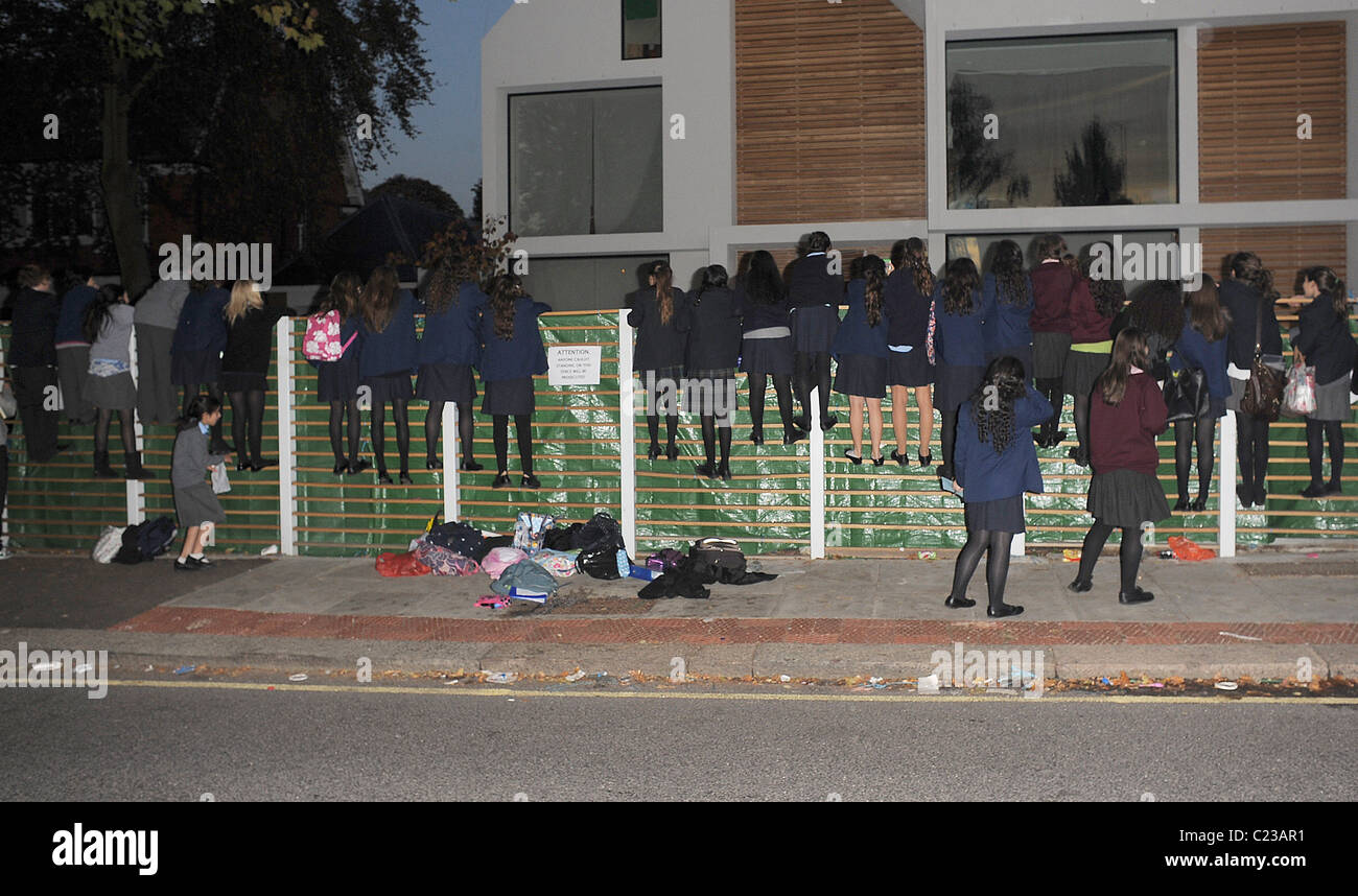 Scenes of chaos outside The X Factor House. Despite signs going up on ...